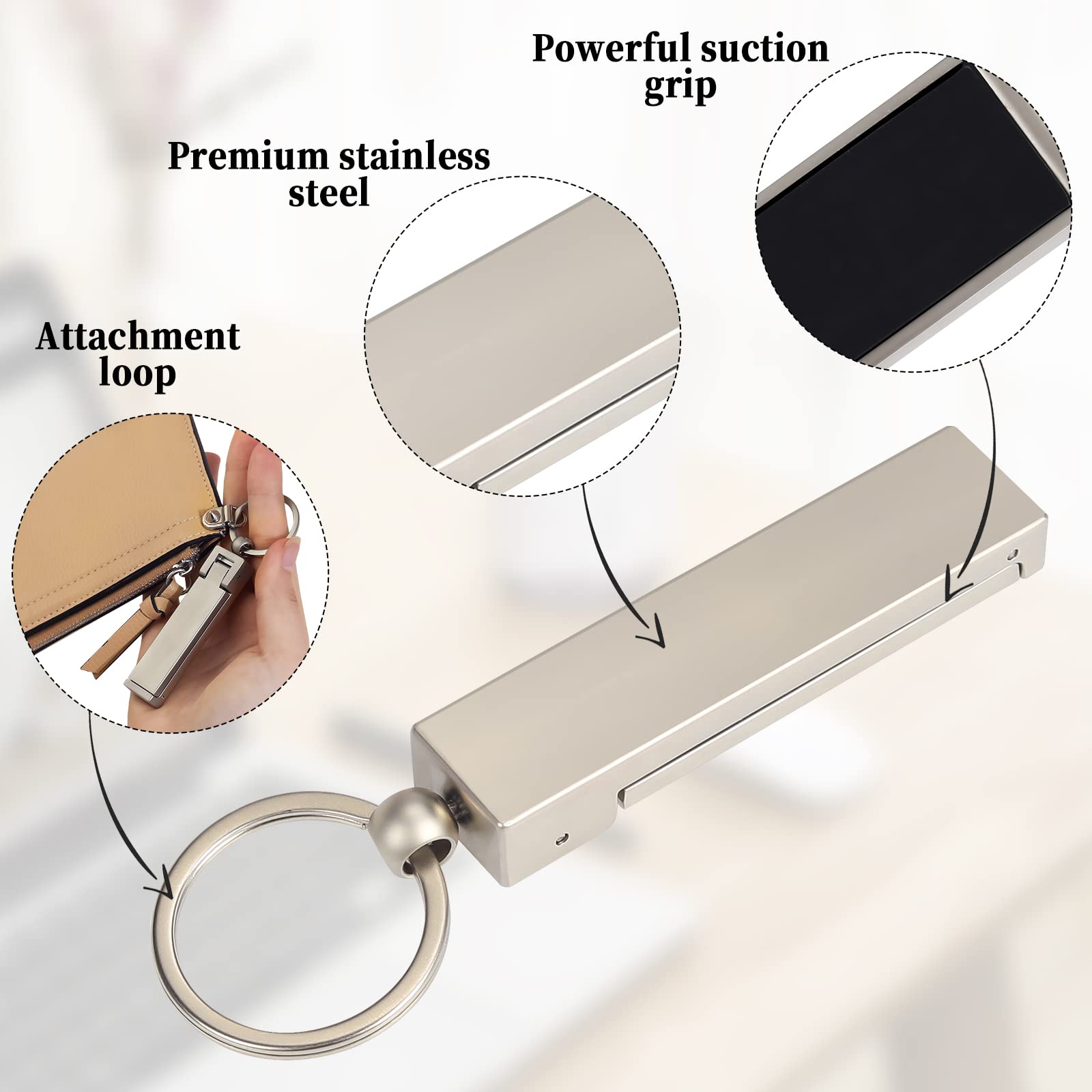 BULFULL Purse Hook for Table, Instant Bag Purse Hook Hanger Holder for Table Desk Folding Handbag Table Hook Hanger for Women Mobile Phone Stand Holder(Platinum)