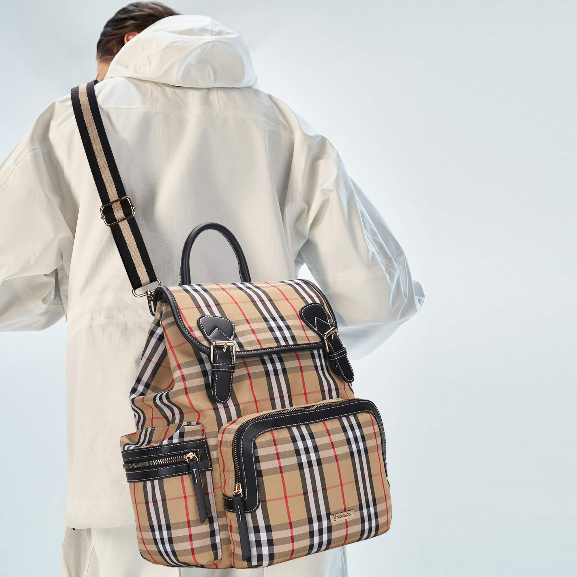 Baby Diaper Bag Backpack, VS VOGSHOW Multifunction Stylish Travel Baby Bag Backpack with Crossbody Strap, Durable Large Maternity Bag