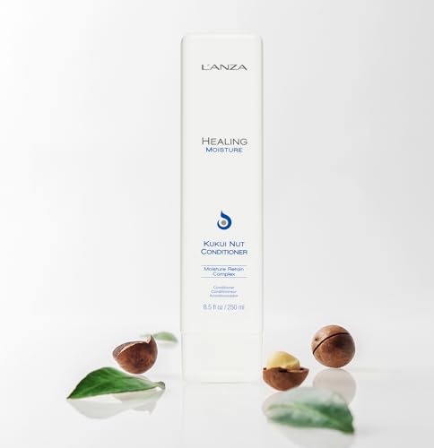L'ANZA Healing Moisture Kukui Nut Conditioner, Renews Strength, Replenishes Moisture, for a Perfect Silky Look,Suitable for All Hair Types (8.5 Fl Oz)