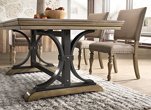Roundhill Furniture Birmingham Dining Set, One Size, Driftwood Finish