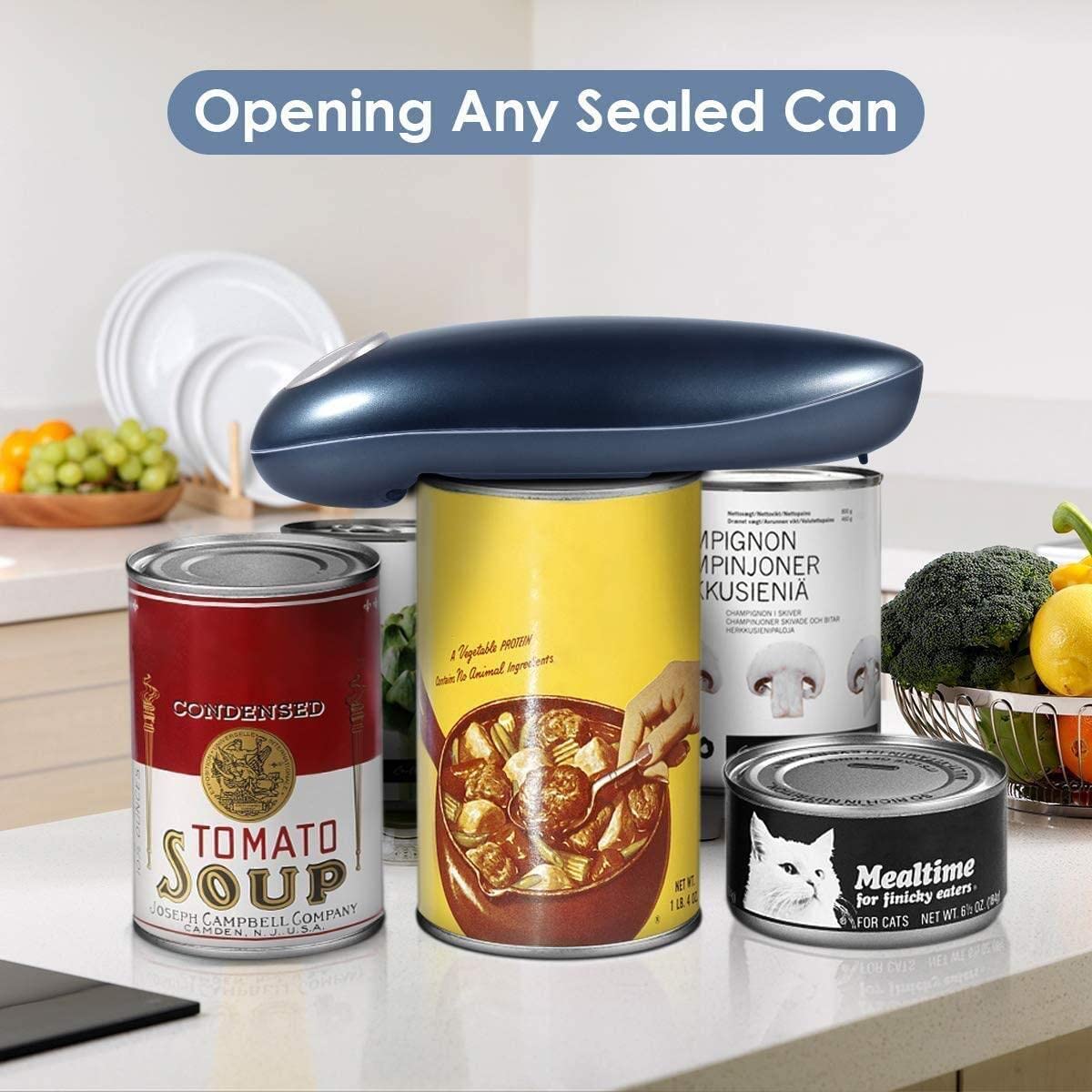 Can Opener, Smooth No Sharp Edges Can Opener for any Size Can, Restaurant Can Opener Automatic, Hand Free Can Opener, Best Kitchen Gadget for Chefs, Arthritis and Seniors