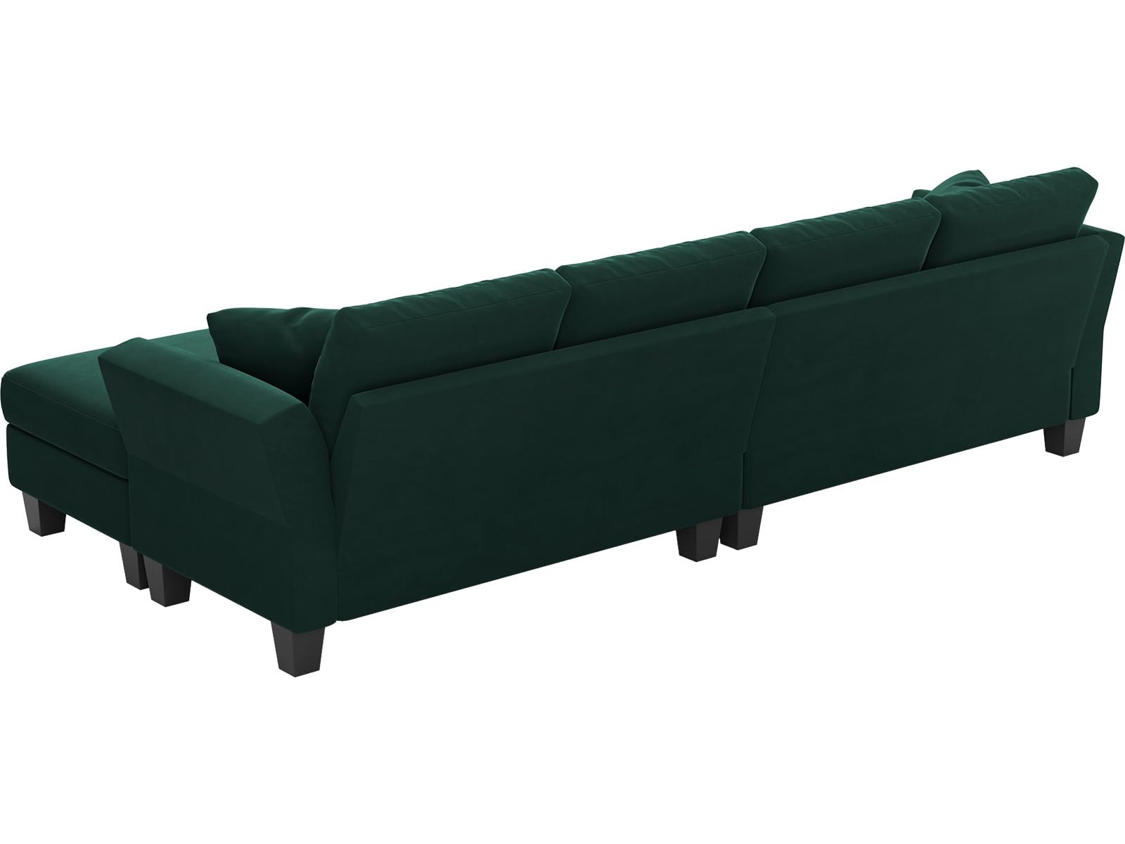 Belffin Velvet Sectional Couch L Shaped Sofa 4 Seater Sofa with Chaise L-Shaped Couches Convertible Sectional Sofa Black