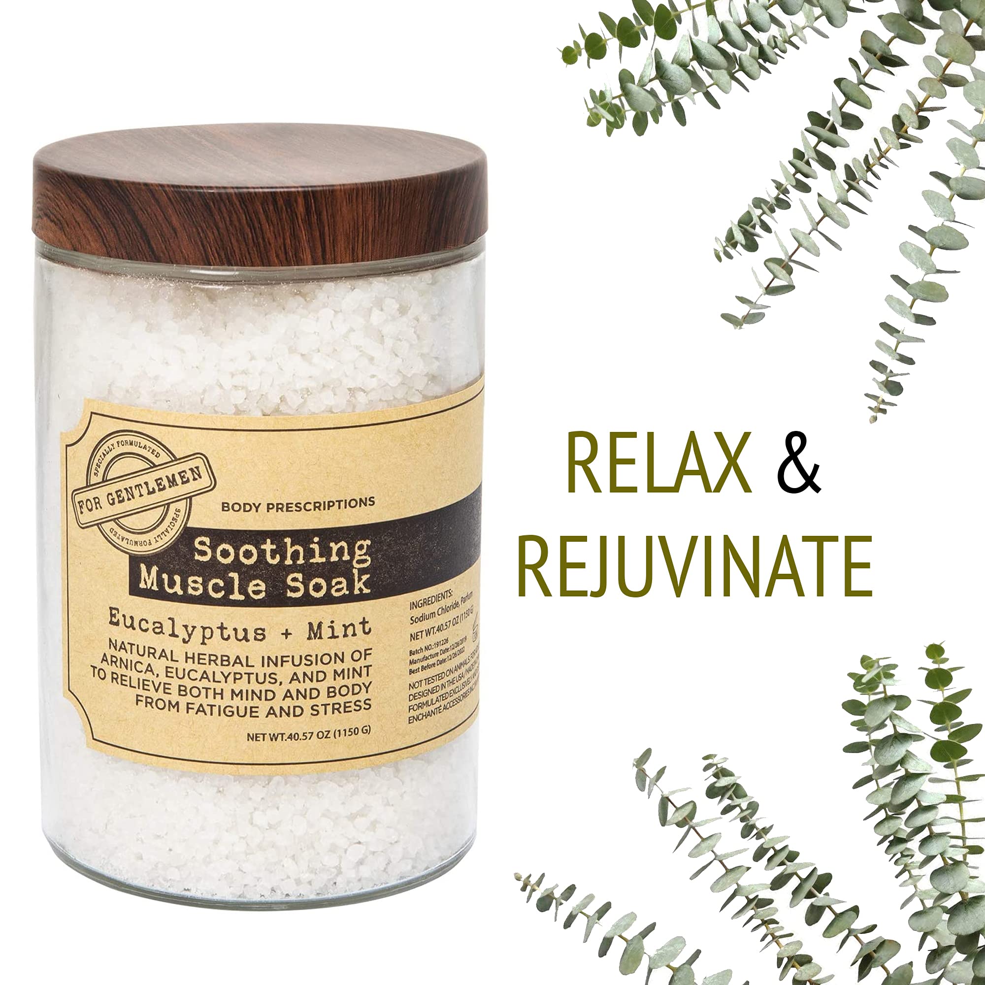 Bath Salt Soothing Muscle Soak, Muscle and Joint Relief with Eucalyptus and Mint