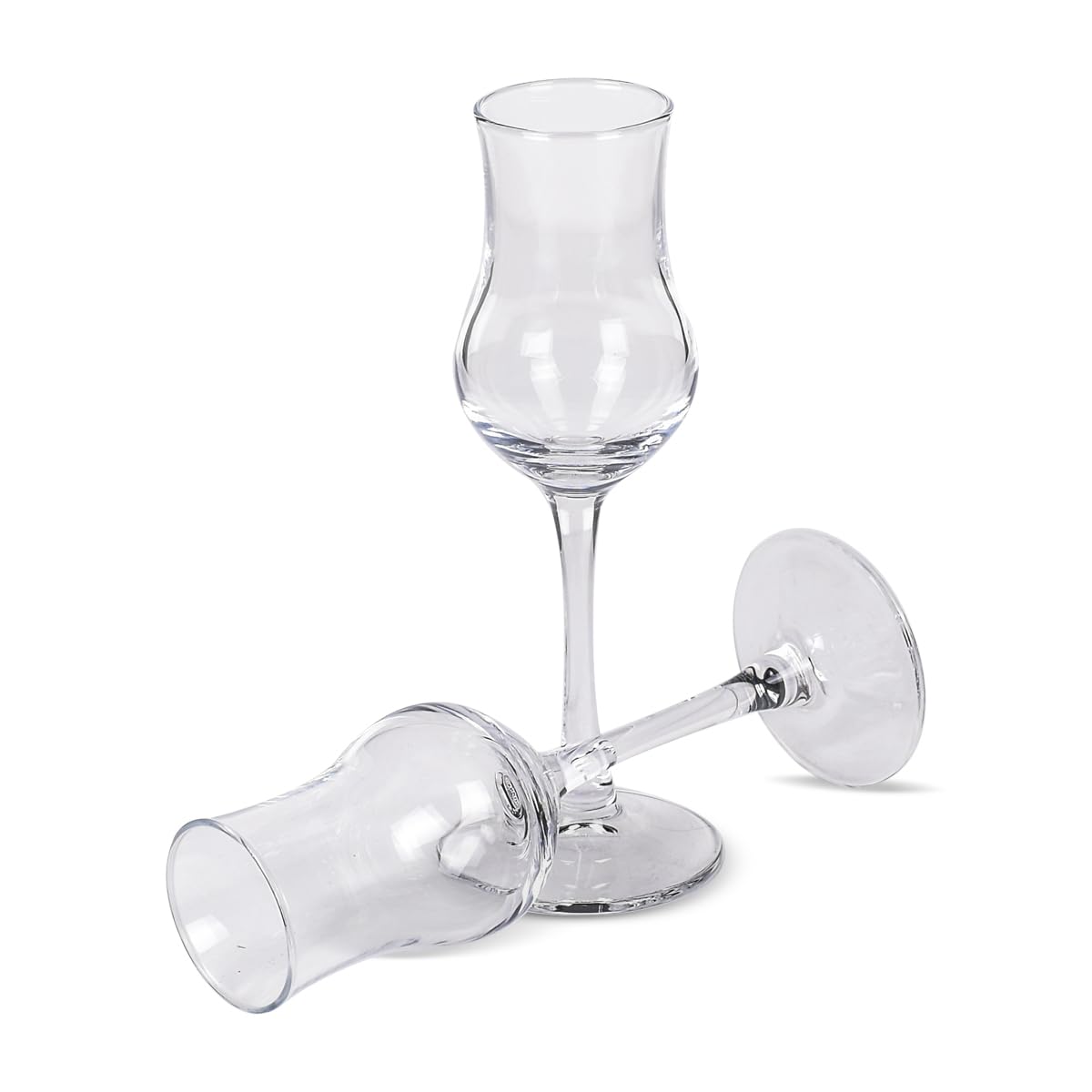 SECEN LONDON Set of 6, 3.2 oz, Crystal Glass Stemware Collection Fruit Brandy/Grappa Cocktail Spirits Glass, Dinner Drinks, Italian Tulip Shape, Tasting Glasses, Perfect For Nosing and Sipping