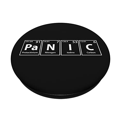 Periodic Tees Co. Panic (Pa-N-I-C) Periodic Table Elements Spelling PopSockets Stand for Smartphones
