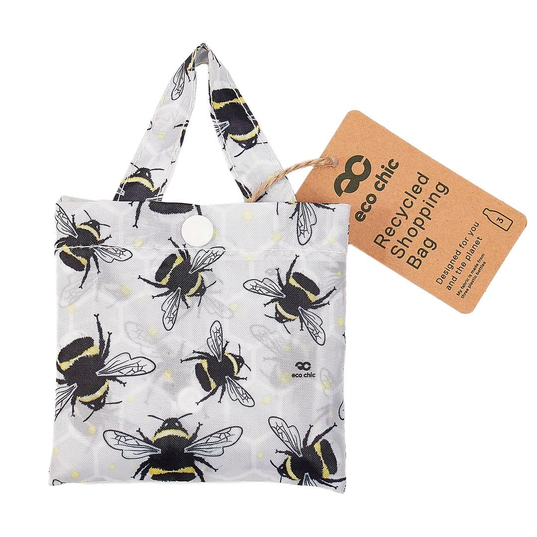 ECO CHIC Foldable Reusable Grocery Bags - Foldable Grocery Bags - Lightweight, Recycled & Reusable Shopping Bags - Waterproof, Packable Tote Fitting in Fine Grocery Bag Carrier