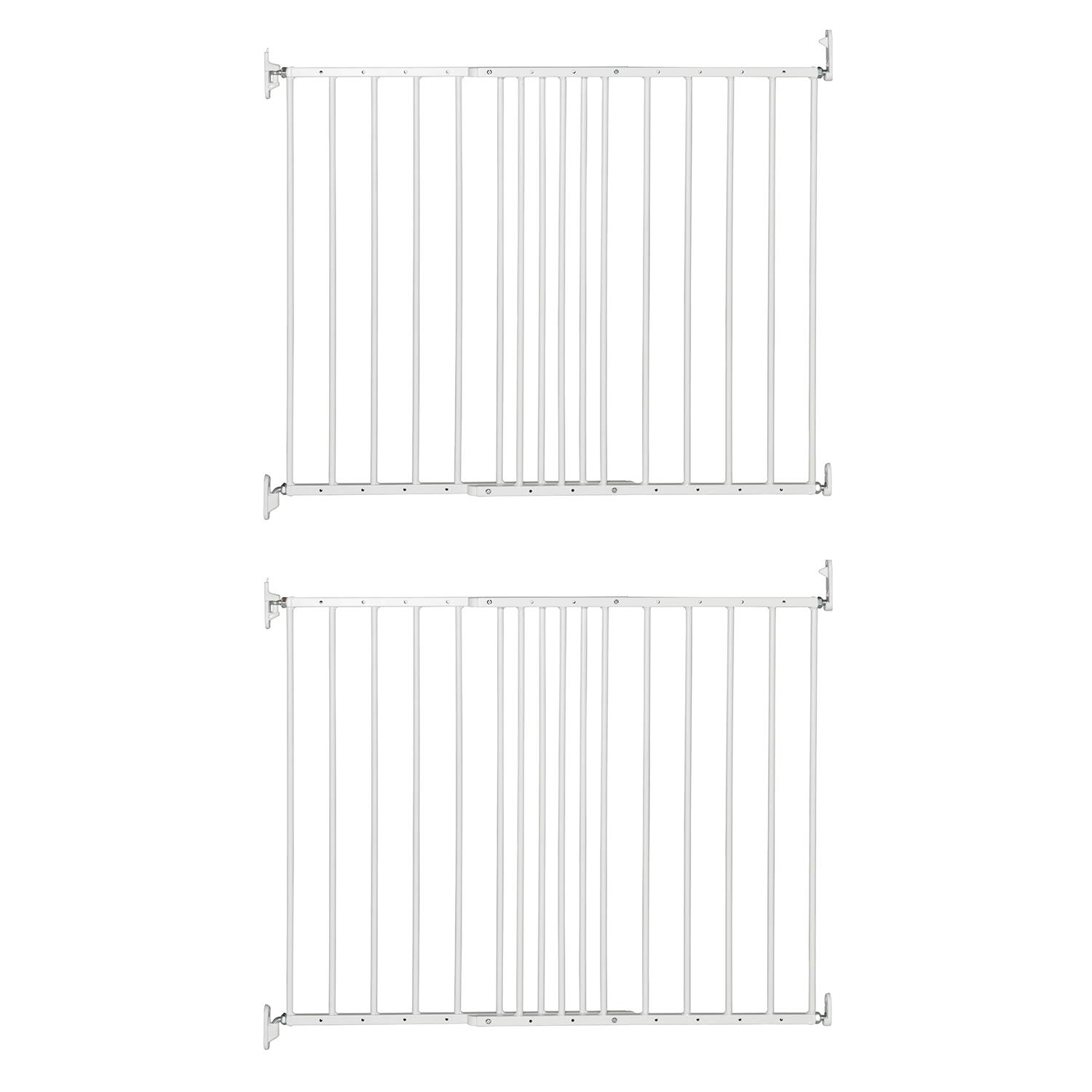 BabyDan MultiDan Wall Mount 24.6-42 Inch Doorway Safety Baby Metal Gate, White (2 Pack)