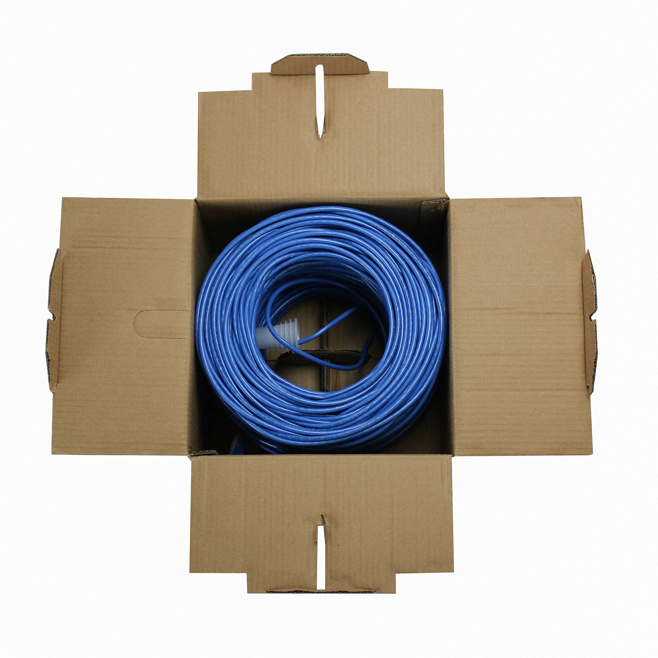 NavePoint CAT5e (CCA), 500ft, Blue, Solid Bulk Ethernet Cable, 24AWG 4 Pair, Unshielded Twisted Pair (UTP)