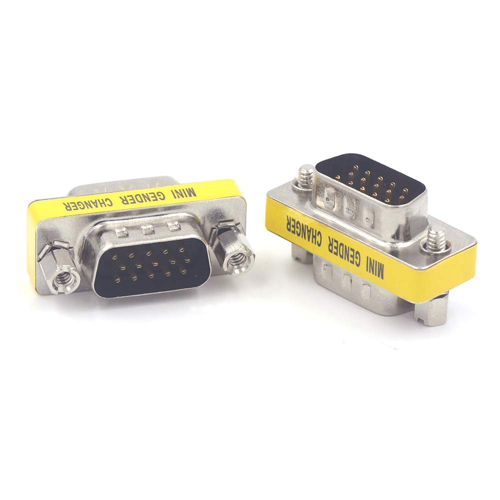 VCE VGA Adapter, Male to Male SVGA Coupler HD15 Mini Gender Changer, VGA Cable Extender, 3-Pack