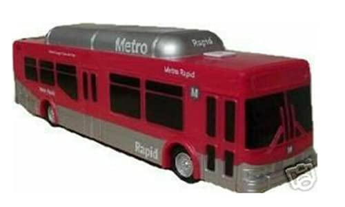 LA Metro Los Angeles Model Bus 1/50 Scale Rapid Red 9 Inch Long New!