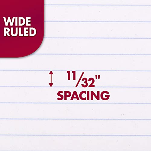 Mead Spiral Notebooks, 12 Pack, 1-Subject, Wide Ruled Paper, 10-1/2" x 8", 70 Sheets per Notebook, Assorted Colors (73699)