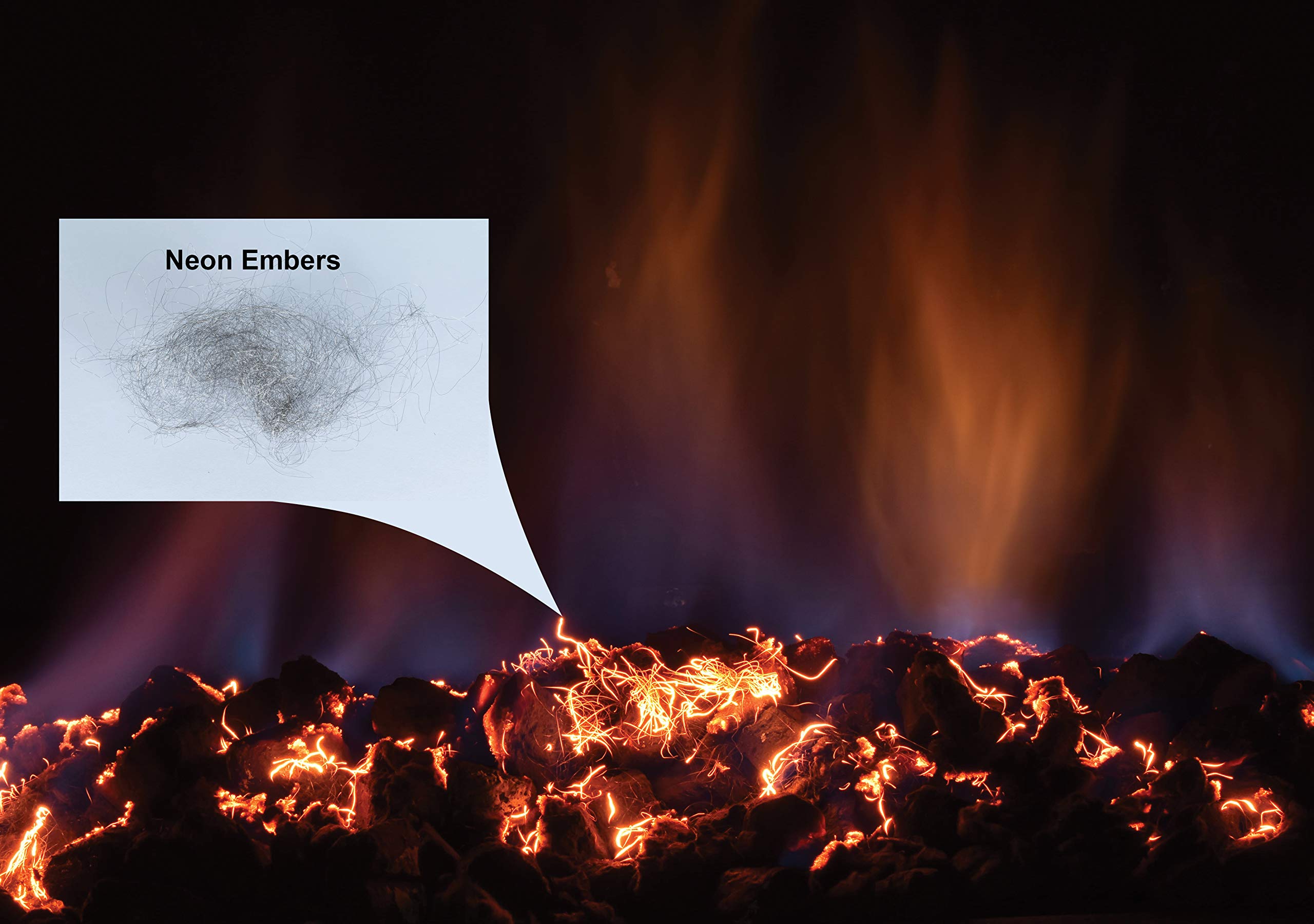 Enhance a Fire! 1 Gram Pack Neon Embers, Glowing Metallic Threads for Vented Gas Fireplaces & Log Sets| Made in USA!