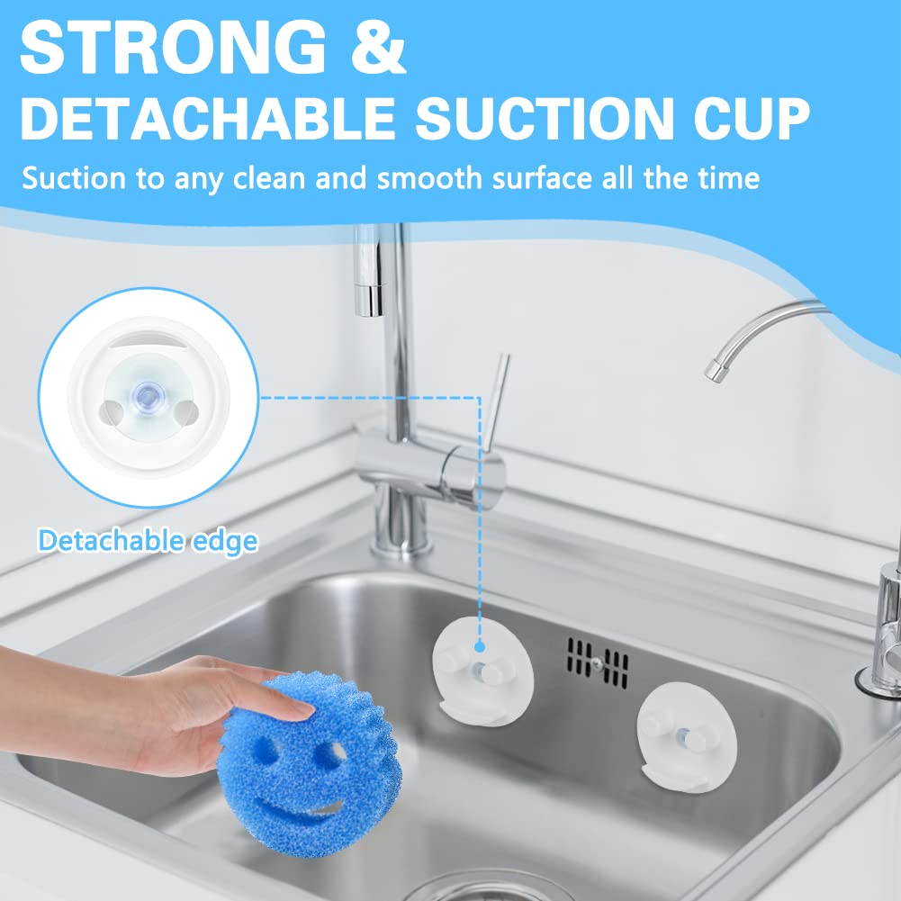 AUAUY Sponge Holder, 1 Pcs Kitchen Sponge Holder, Sponge Holder for Kitchen Bathroom Sink with Suction Cup Installation, Designed for Round Sponges, Dishwasher Safe(Sponges Not Included)