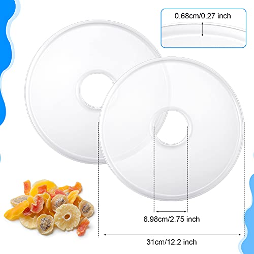 Fruit Roll Dehydrator Sheets Round Food Grade Plastic Fruit Roll Sheets White Fruit Roll Dried Fruit Leather Meat Beef Christmas Birthday Party Home Kitchen Bakery Use, 12.2 Inch (4 Pieces)
