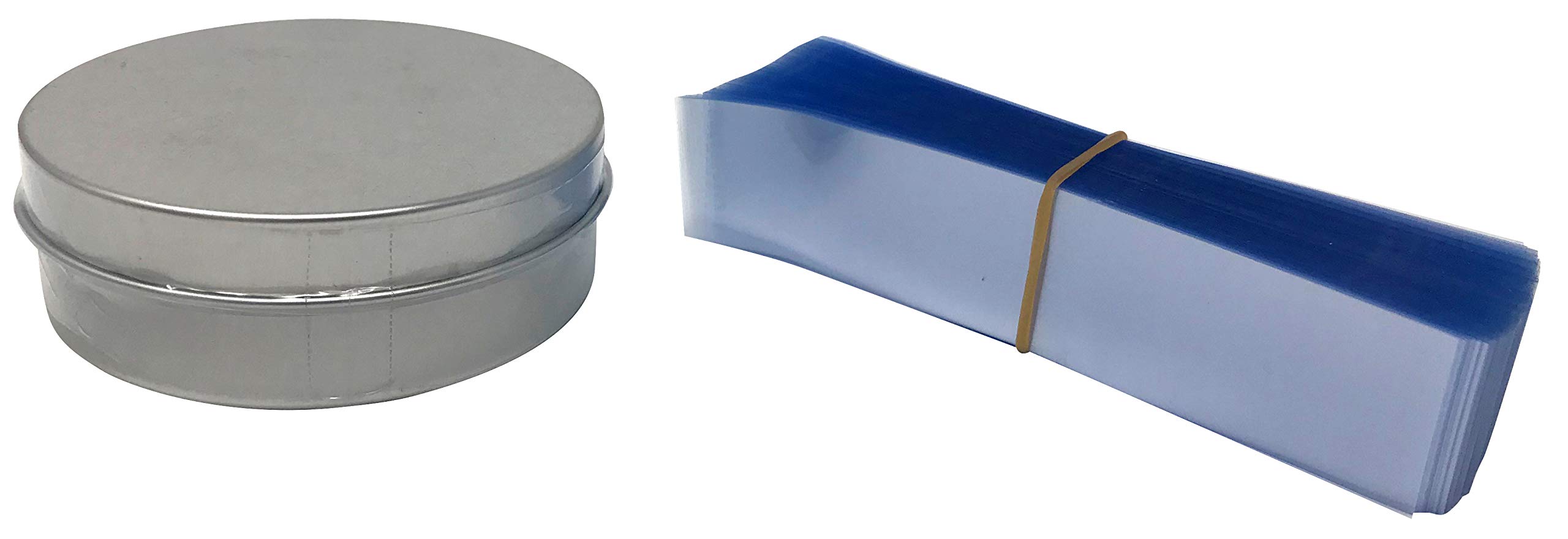 Clear Perforated Shrink Band for 4 Ounce Flat Tins, 8 Ounce Tall Tins (250 Pack)