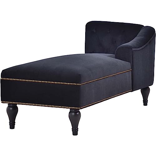Heliosphere Velvet Sofa with Chaise Lounge Sleeper Sofa, Modern Sofa Bed Couch with Button Tufted & Nailhead Trim, Sturdy Wooden Legs Support, Sleeper Sofa for Living Room Bedroom Office