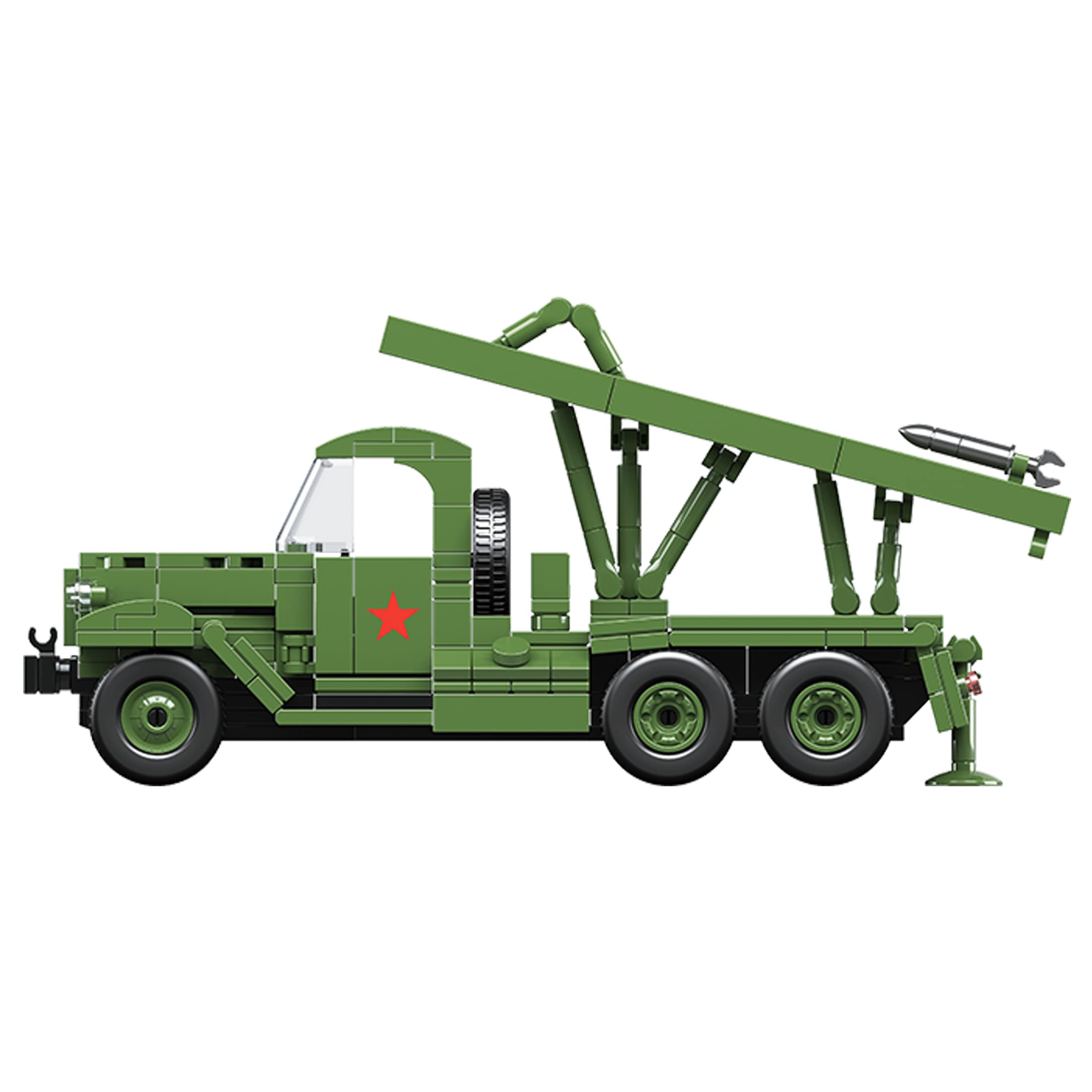 Audio Technics Tank Building Bricks, 731 pcs Technics WW2 Military Katyusha BM-13 Rocket Artillery Tank Model, Compatible with Lego 8.4 x 2.9 x 3.9 inches