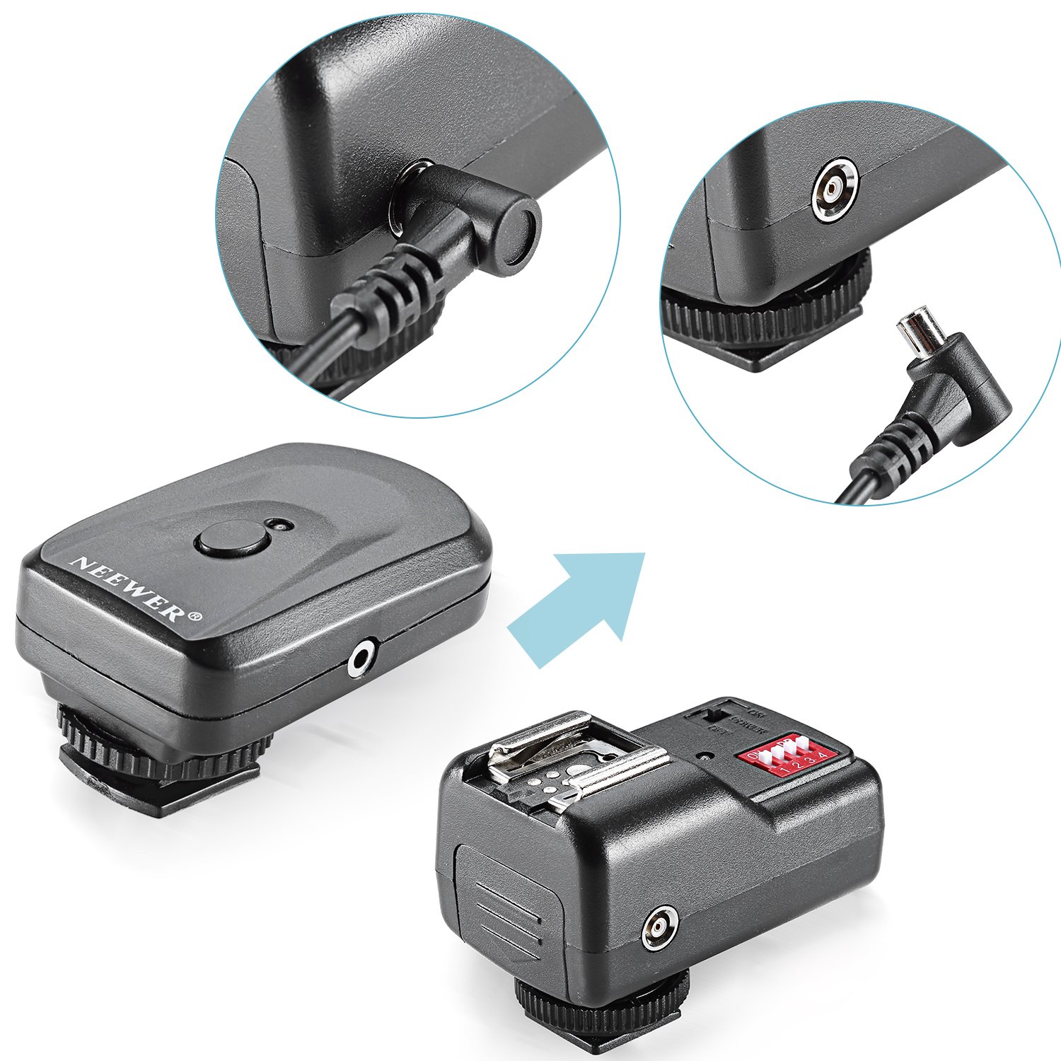 Neewer 16 Channel Wireless Remote Flash Trigger and 2.5mm PC Receiver for Compatible with Canon 580EX II 580EX 550EX 540EZ Nikon SB900 SB800 SB600 SB28 Neewer TT860 TT850 TT560 Olympus Pentax Sigma