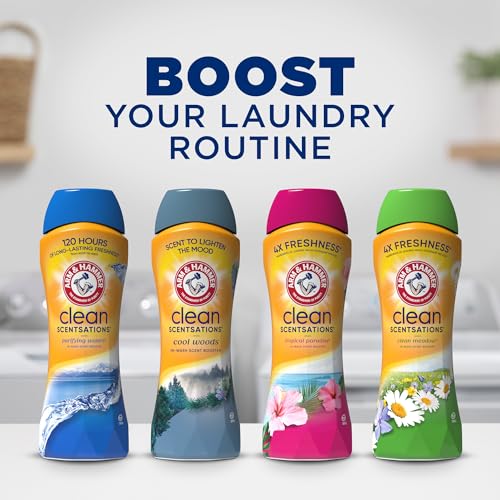 Arm & Hammer In-Wash Scent Booster, Purifying Waters, 24 oz, Pack of 4