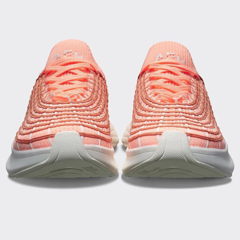APL: Athletic Propulsion Labs Women's Techloom Zipline Sneakers, Neon Peach/Terracotta/Ivory, 9.5