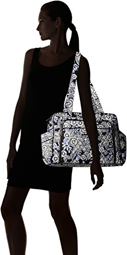 Vera Bradley Women's Cotton Stroll Around Baby Diaper Bag, Snow Lotus, One Size