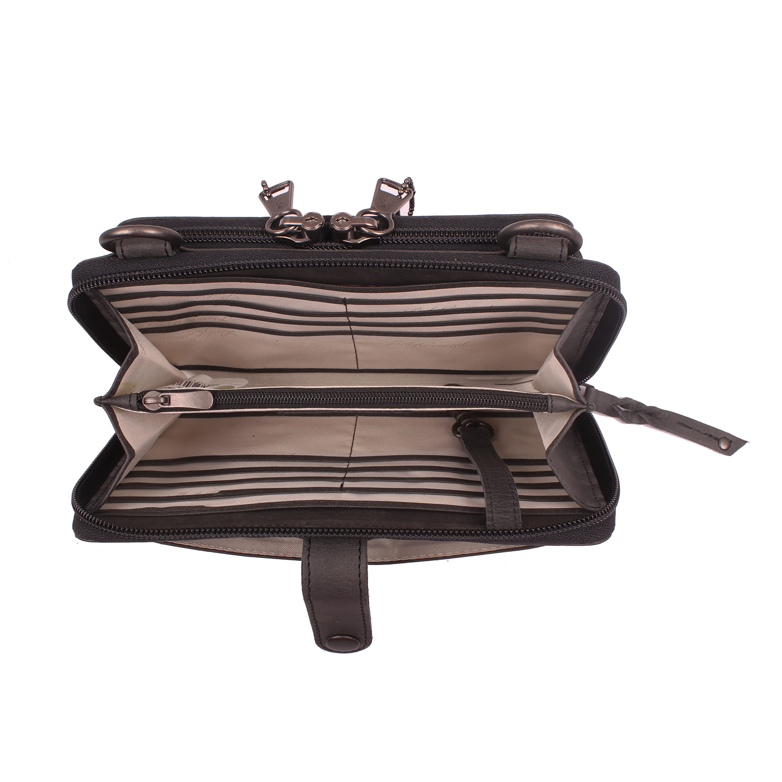 Lady Conceal Concealed Carry Millie Leather Crossbody Organizer (Dusty Black)