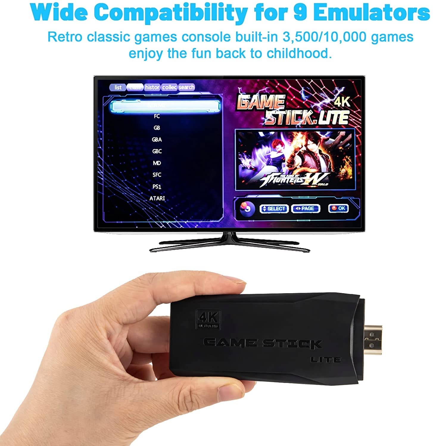 Retro Game Console, HD Classic Games Console Built in 5000 Game in TF Card, 9 Emulator Console, HDMI Output TV Video Game Console, 4K Console with Dual 2.4G Wireless Controllers - 32G (32G)