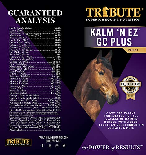 Kalmbach Feeds Tribute Kalm 'N Ez Gc Plus Pellets for Horse, 50 lb