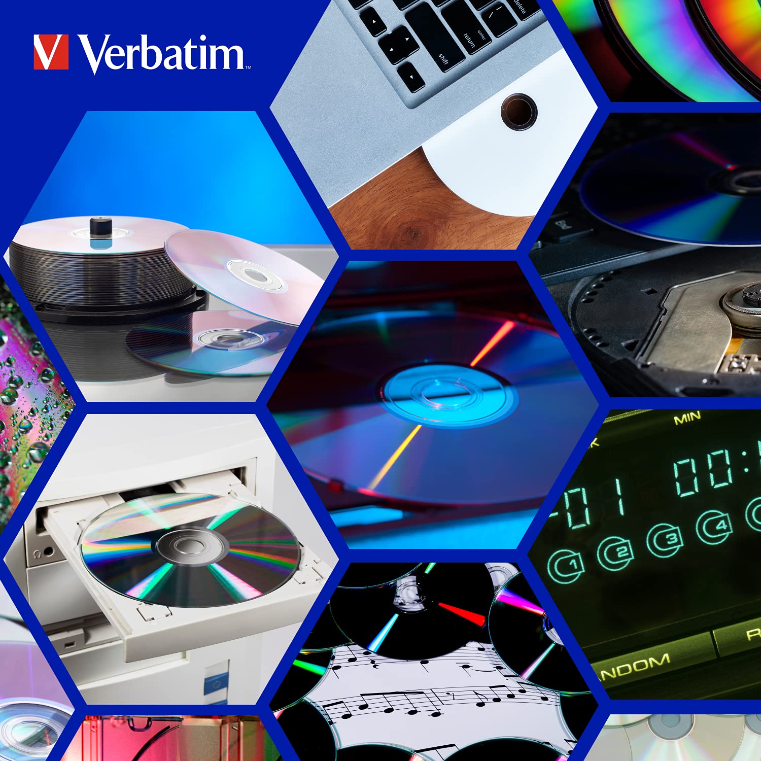 Verbatim 43781 CD-R 52x DataLifePlus Wide Thermal Printable CD-R Spindle - Silver
