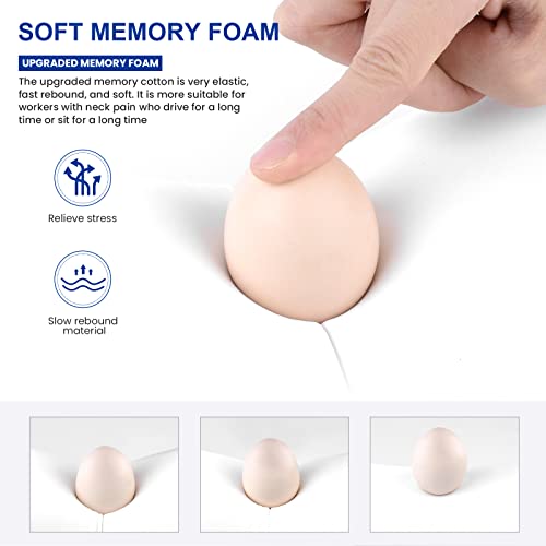 au-kee Headrest Pillow Memory Foam Cushion Leather Velvet Two Sides Cover Neck Support for Office Car Seat Coffee(Pack of 2)
