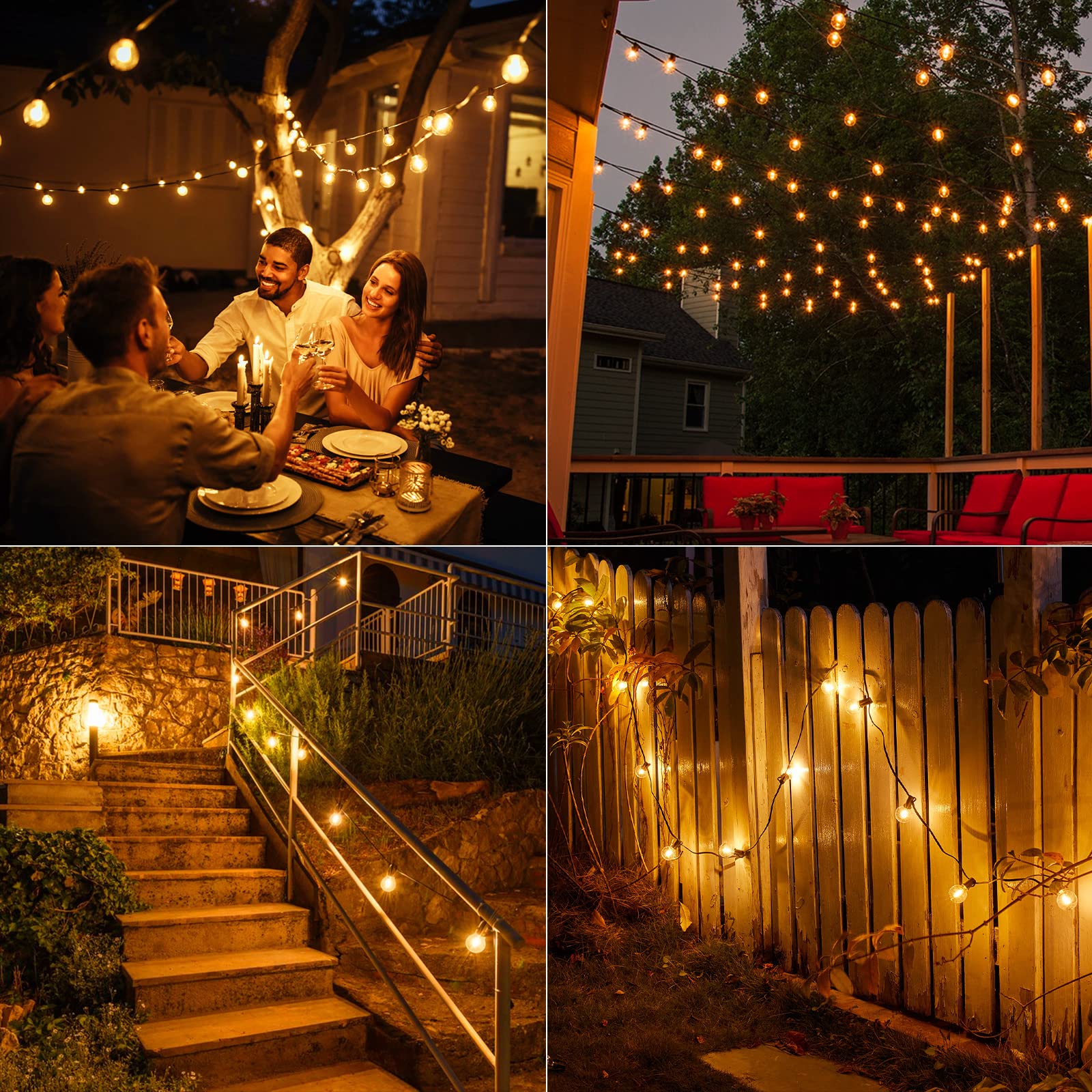 Brightown Pack of 25 G40 Led Replacement Bulbs Solar String Lights 1W Per Bulb fits E12 or C7 Candelabra Screw Base Sockets, 1.5 Inch Dimmable Light Bulbs for Indoor Outdoor, 3V, Warm White