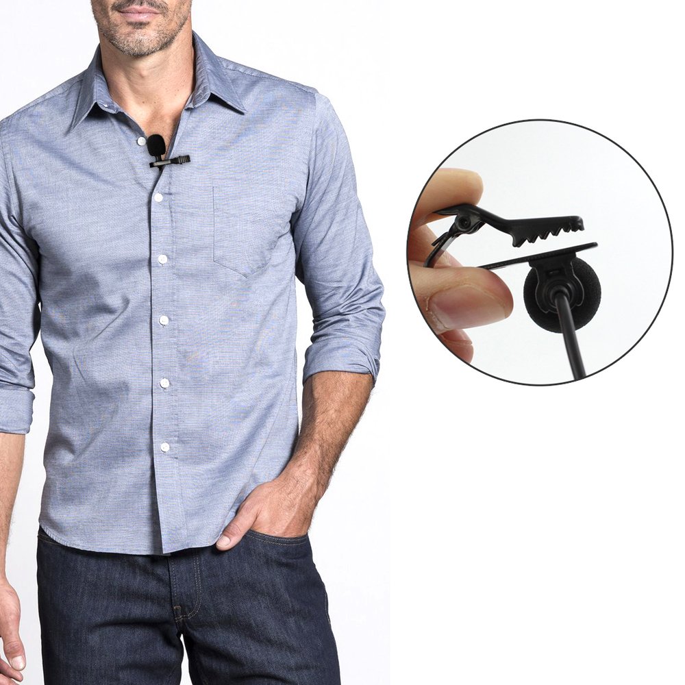 AUFGELD Professional Lavalier Microphone Lapel Mic Omnidirectional Condenser Compatible with iPhone Android Windows Cellphones Clip On Interview Video Voice Podcast Noise Cancelling Mic Vlogger
