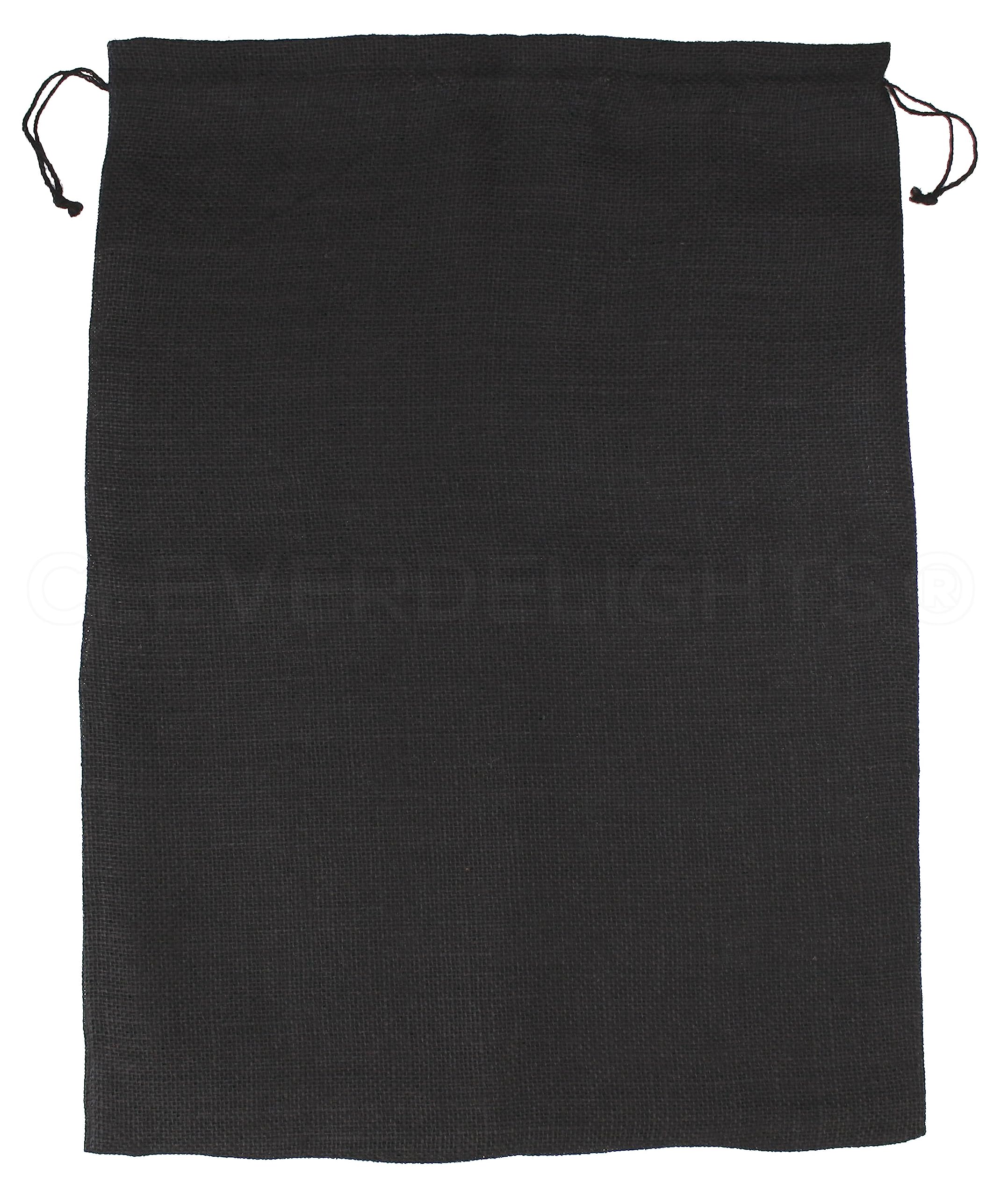 CleverDelights 18" x 24" Black Burlap Bags - 2 Pack - Jute Burlap Drawstring Sacks - 18x24 Inch