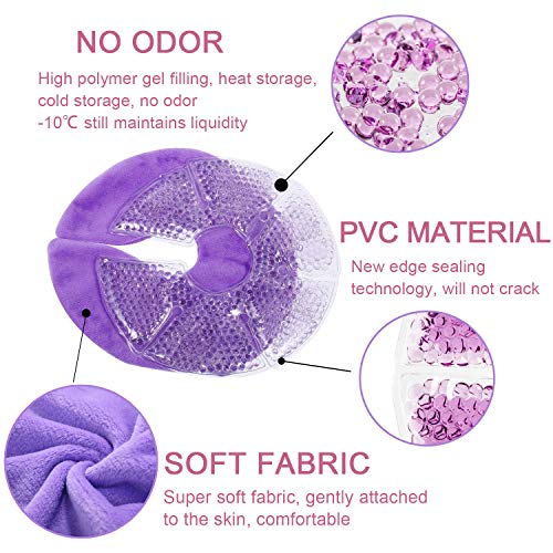 QETRABONE Breast Therapy Pads, Hot Cold Breastfeeding Gel Pads, Breastfeeding Essentials and Postpartum Recovery, Nursing Pain Relief for Mastitis, Engorgement, Reusable, Freezable, Microwavable