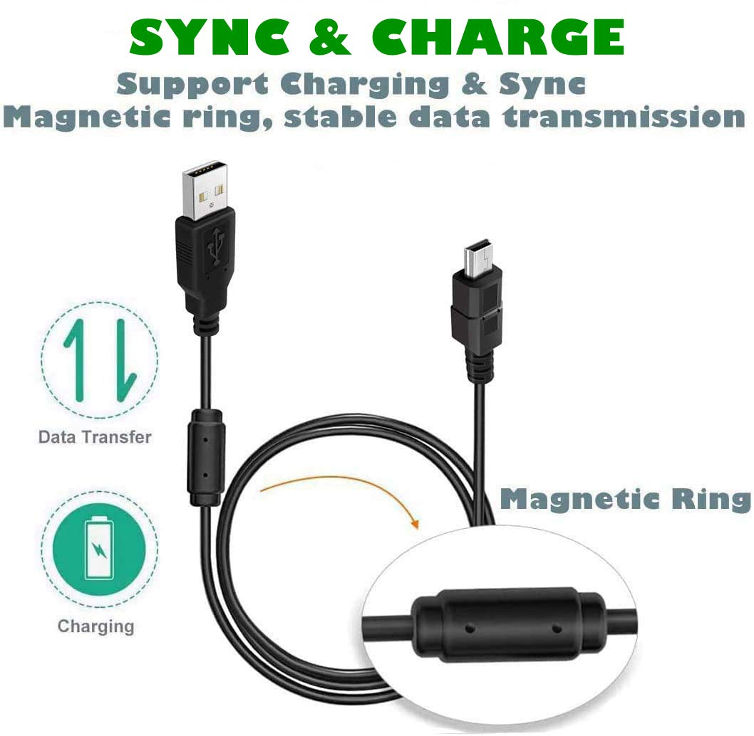 BATSOEASY 6ft PS3 Controller Charger Cable, Mini USB Charging Cable Data Cord for Sony Playstation 3 PS3/ PS3 Slim/PS Move Controllers, Cell Phones, Digital Cameras, TI-84 Plus CE etc