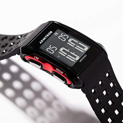Armitron Sport Men's 408177RED Chronograph Black and Red Digital Watch