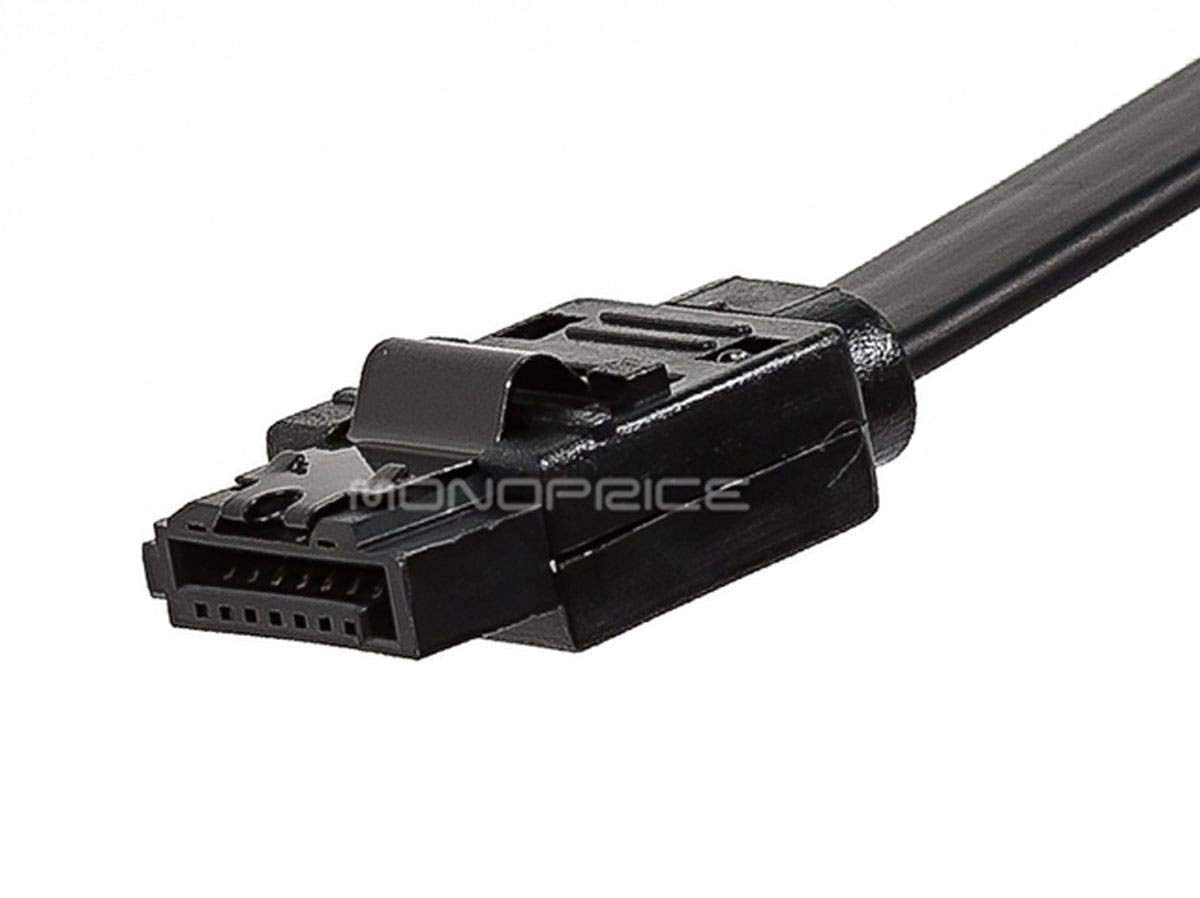 Monoprice 18inch SATA 6Gbps Cable w/Locking Latch - Black