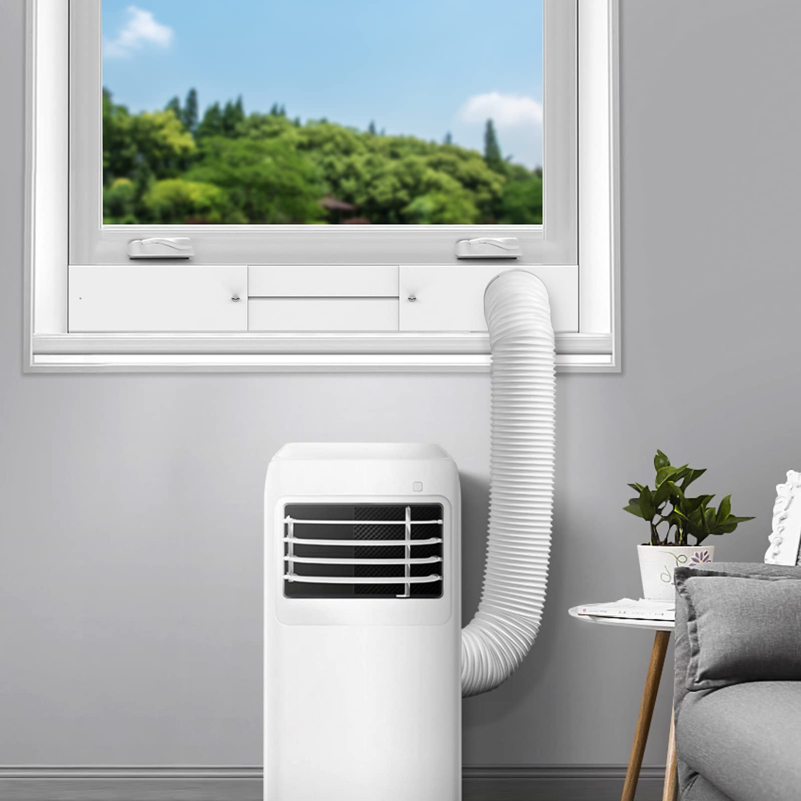 Tomato Man Portable Air Conditioner Window Kit,Portable AC Window Kit,with Coupler Adjustable Portable AC Window Vent Kit,Mobile Air Conditioner Suitable for Exhaust Hose (5.9INCHES)