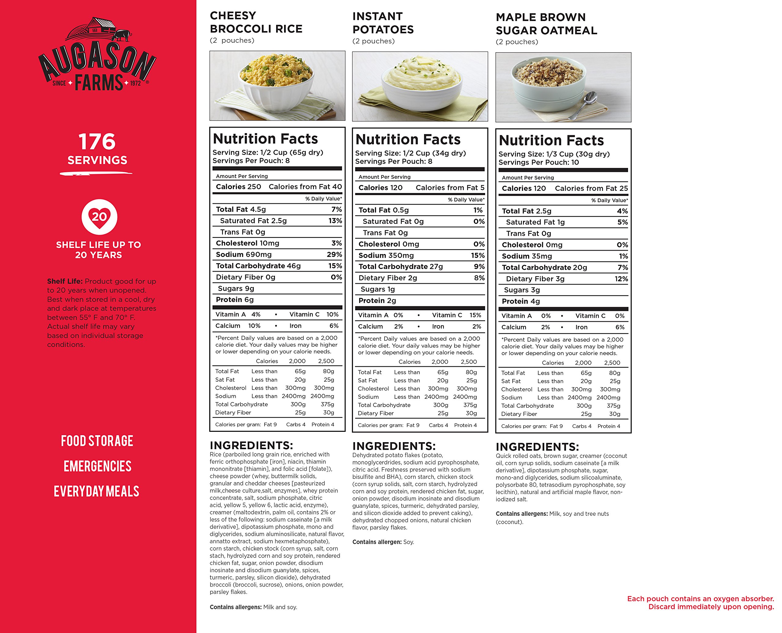 Augason Farms 5-20100 72-Hour 4-Person Emergency Food Storage Kit 14 lbs 7 oz