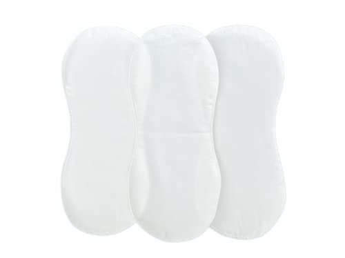 Quilted Bamboo Changing Pad Liner, Fits in Peanut Shaped Changing Pads, Super Soft Peanut Changer Liners are Warm On a Baby's Back, Thicker Waterproof Pads are Machine Washable - 3 Pack