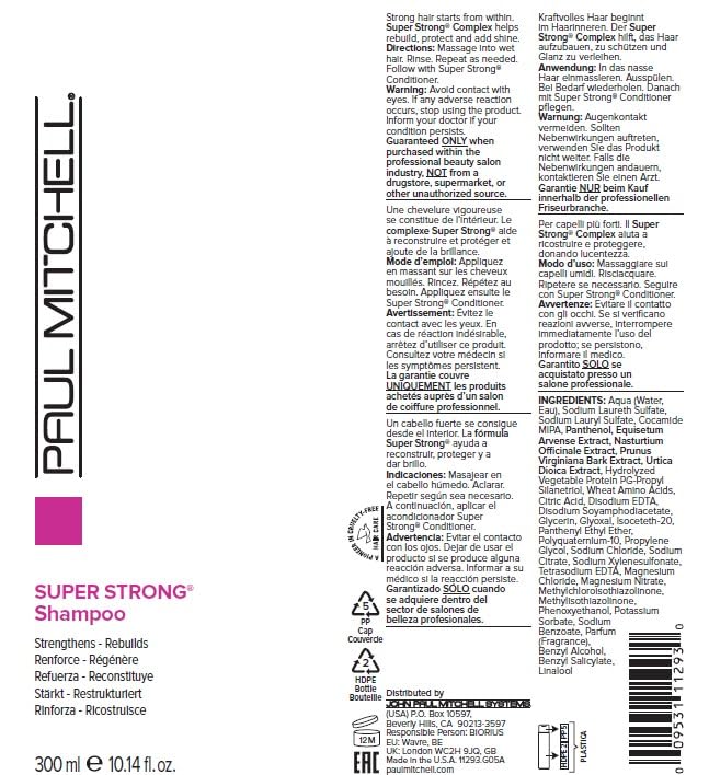 Paul Mitchell Super Strong Shampoo, Strengthens + Rebuilds, For Damaged Hair, 33.8 fl. oz.