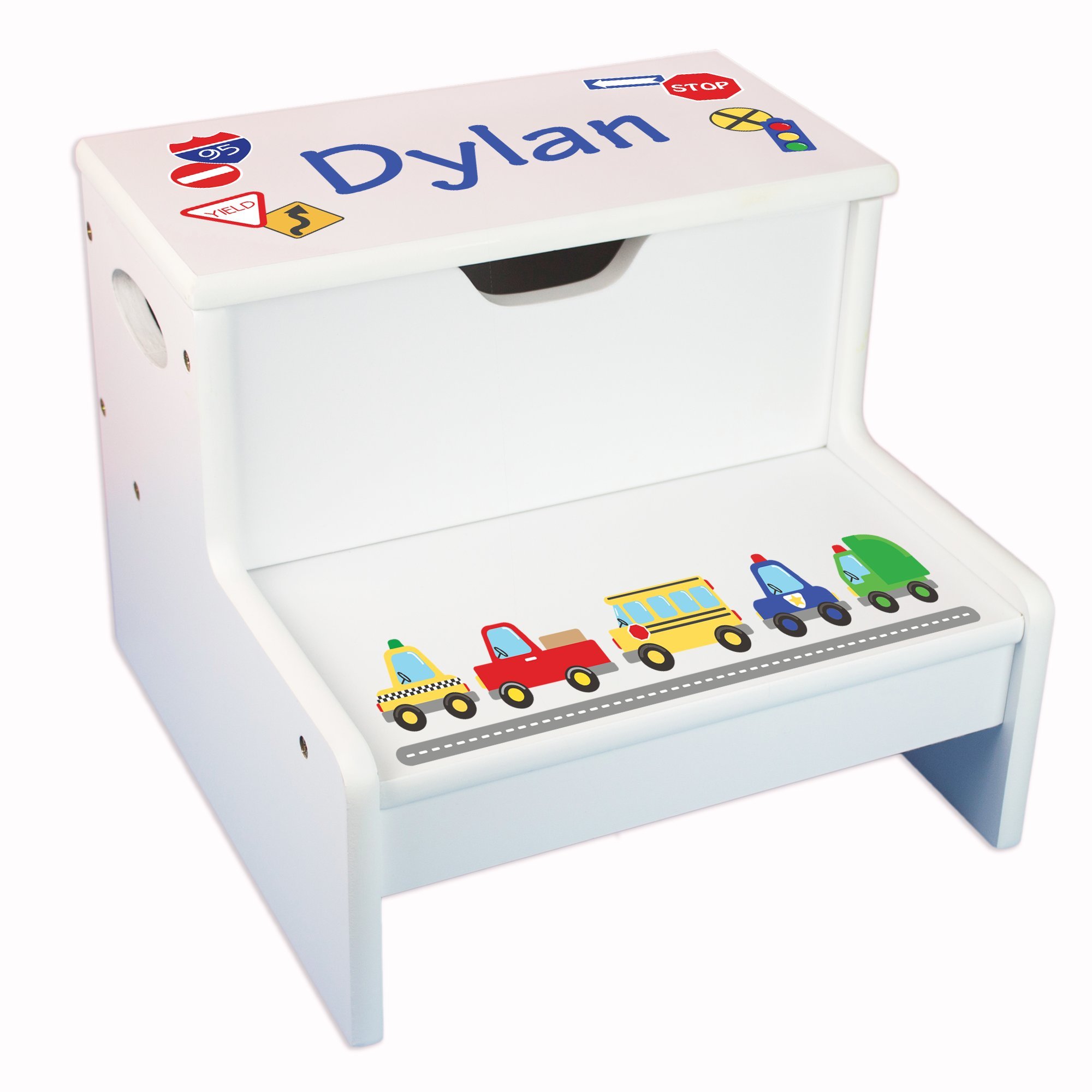 Personalized Cars & Trucks Storage Step Stool