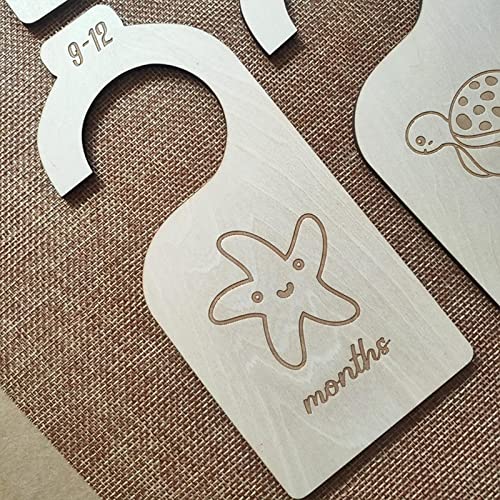MERIGLARE 7Pcs Wooden Baby Closet Dividers Durable Baby Closet Dividers Hangers New Mom Gift
