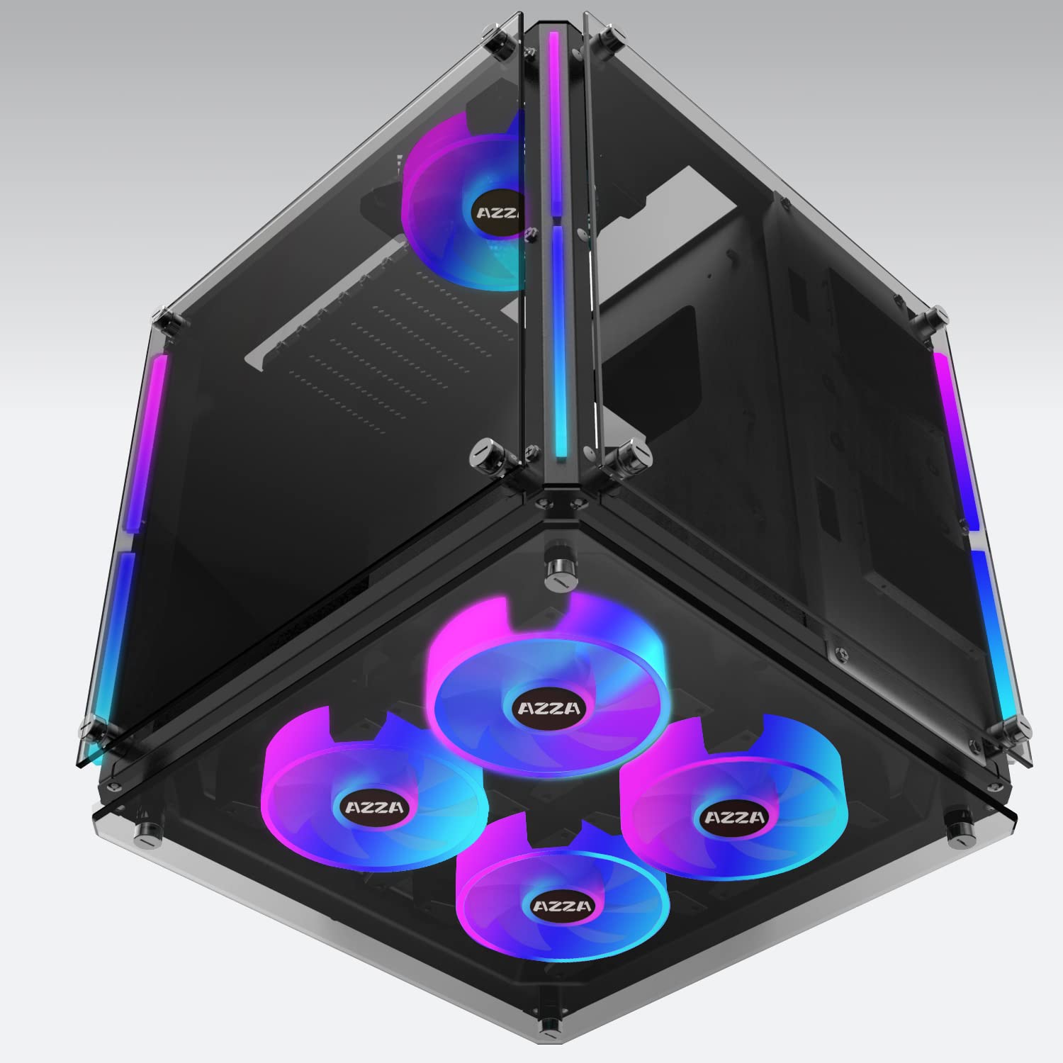 AZZA CSAZ-802F Cube CASE w/DRGB Lighting and Tempered Glass,black