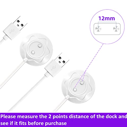 Densleonis Rose Charger, Replacement Rose Standing Base Dock Station, Magnetic Fast Charging USB Cable Charger for Rose - 2 Pack, 2.5Ft