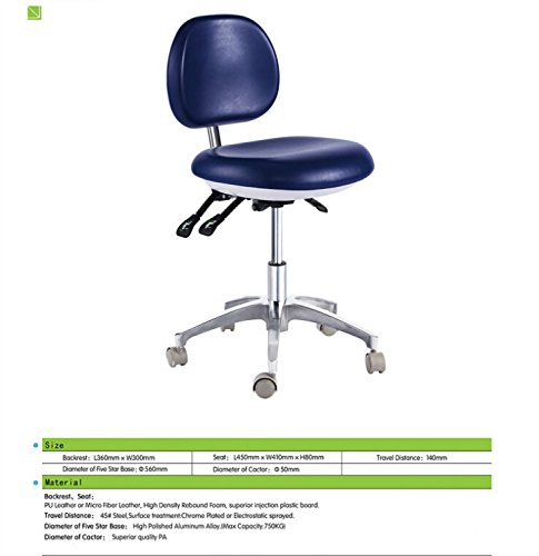 Dental Mobile Chair Doctor's Stool PU Leather Dentist Seat Height Adjustment 500 from Purple-Violet