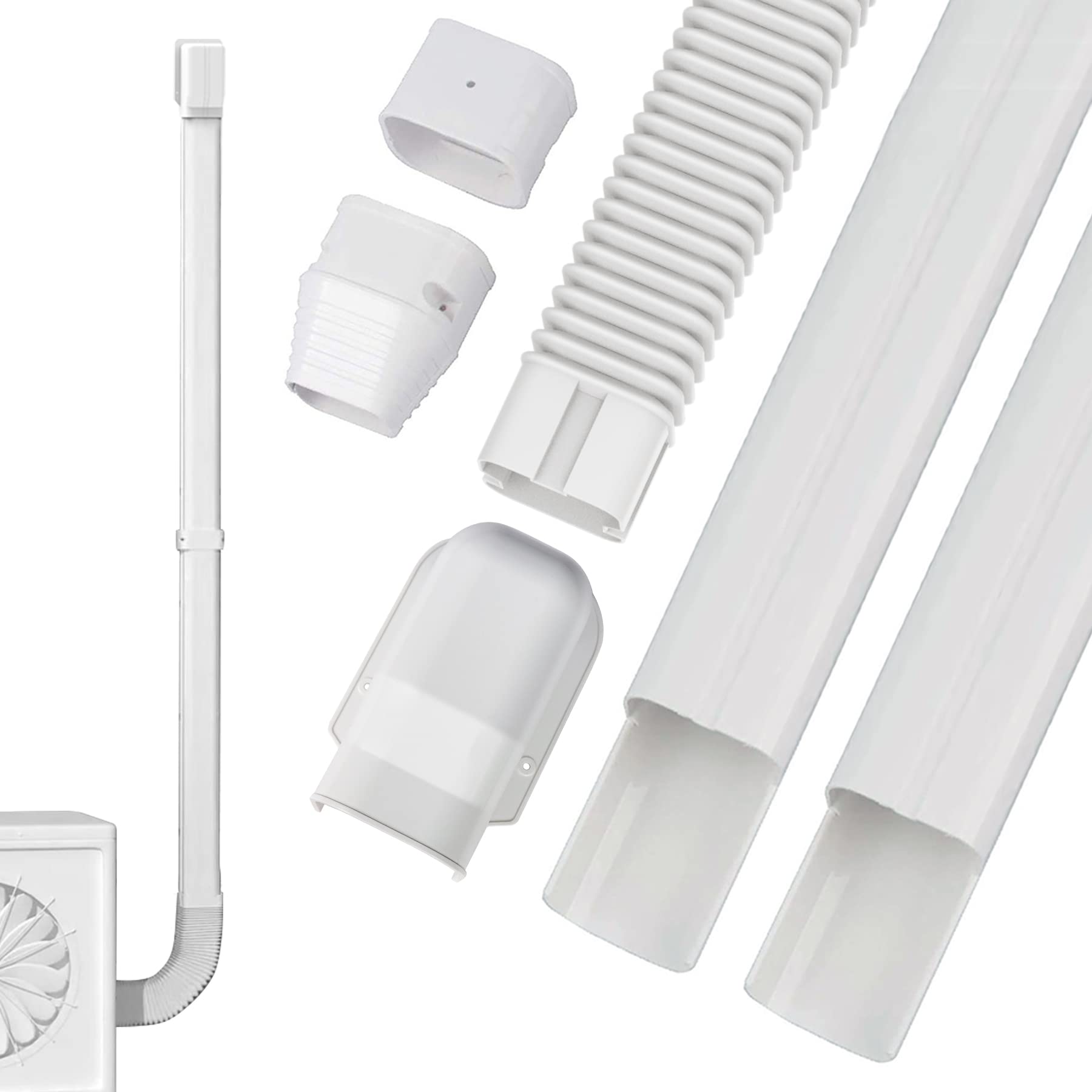 LBG Products PVC Decorative Line Set Cover Kit 3" W 9Ft for Central AC & Heat Pump Systems,Ductless Mini Split Air Conditioner