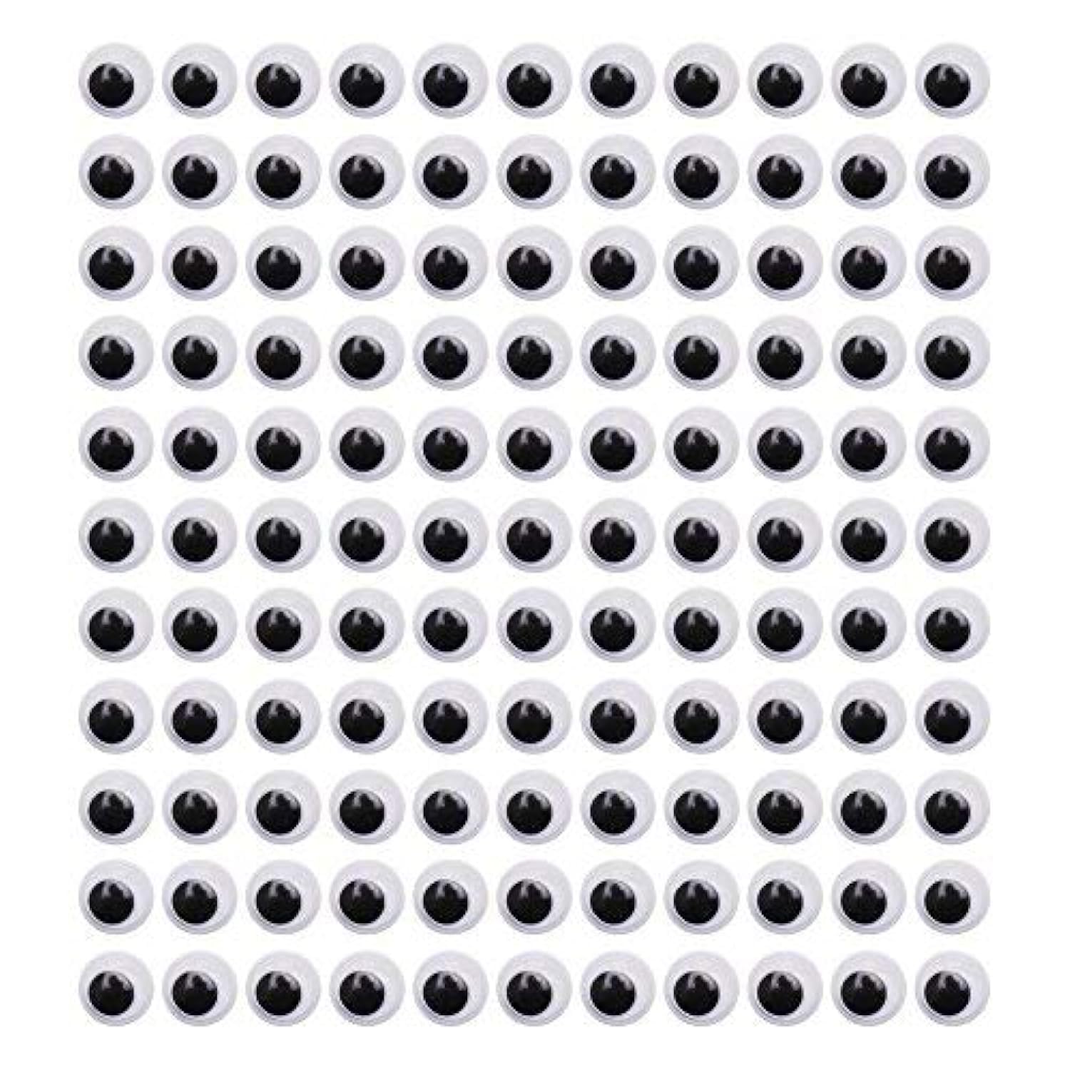 Decora 1000 Pieces 8mm Round Wiggly Googly Eyes with Self-adhesive for Scrapbooking and Crafts