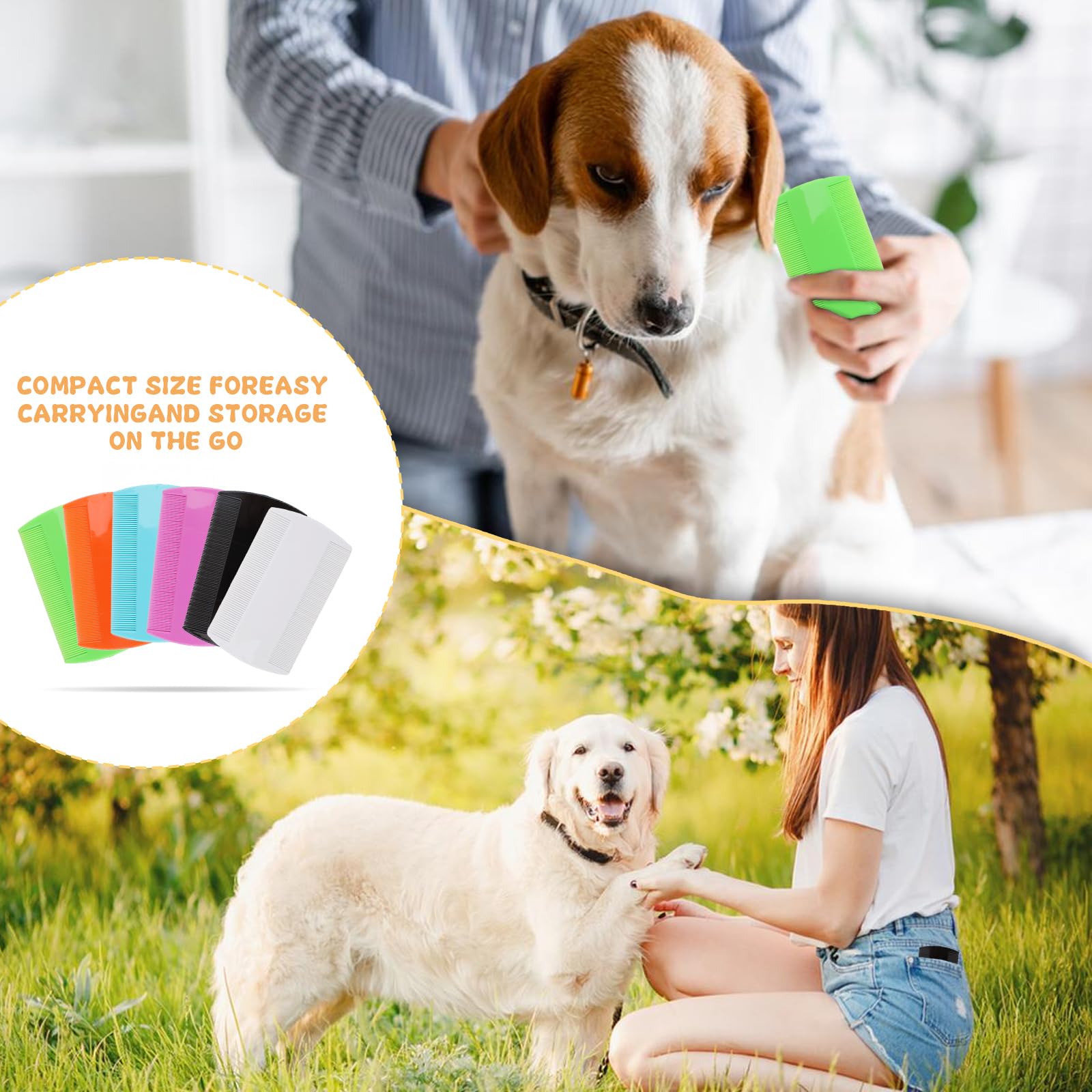 BUWUSMU 90 Pcs Double Side Tooth Pet Flea Comb Bulk for Cats Dogs Lice and Tick Comb for Small Cats Dogs Kitten Indoor(6 COLORS)