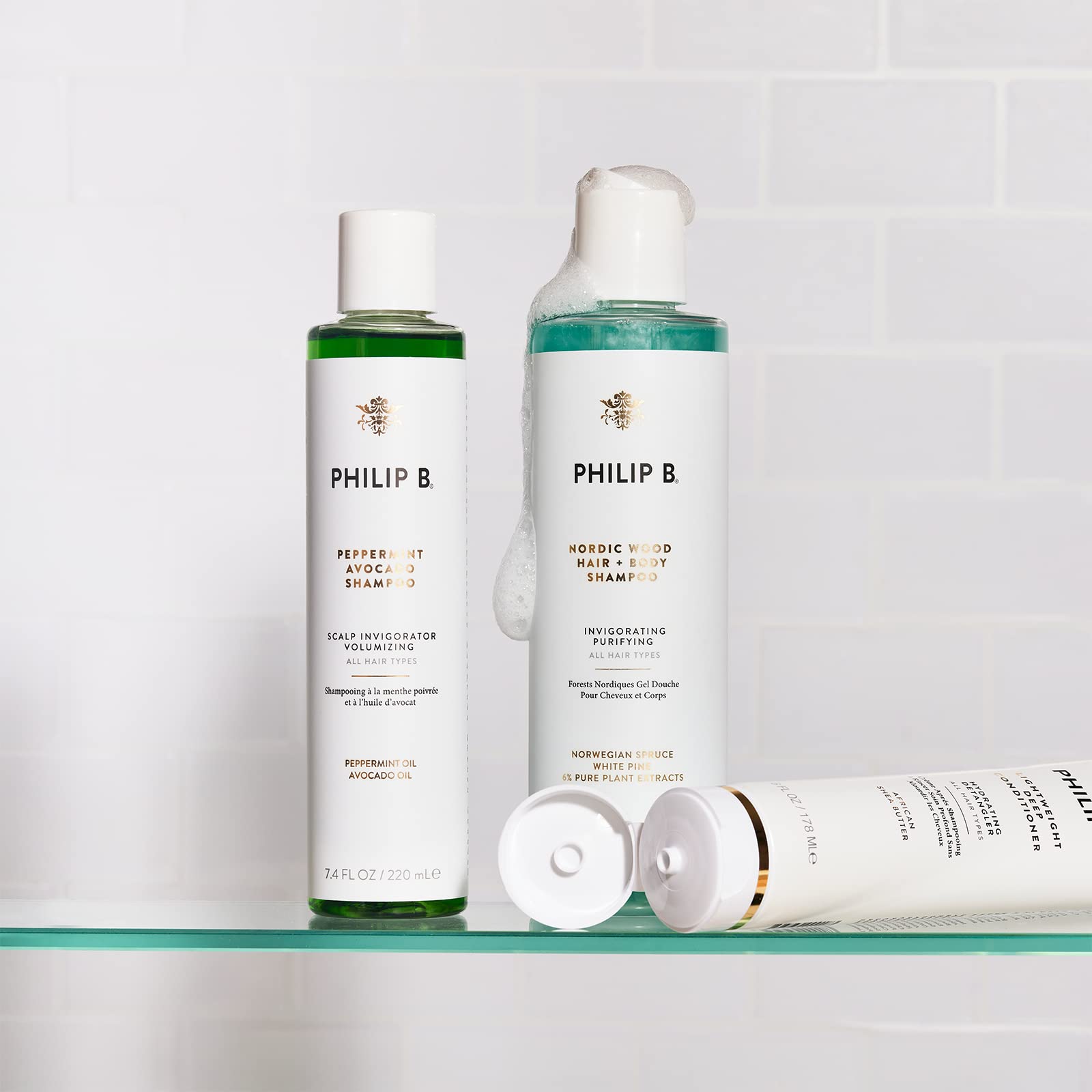 Philip B Nordic Wood Hair + Body Shampoo | Invigorating and Purifying Hair and Body Shampoo that Lathers Up Luxuriously, 11.8 oz.